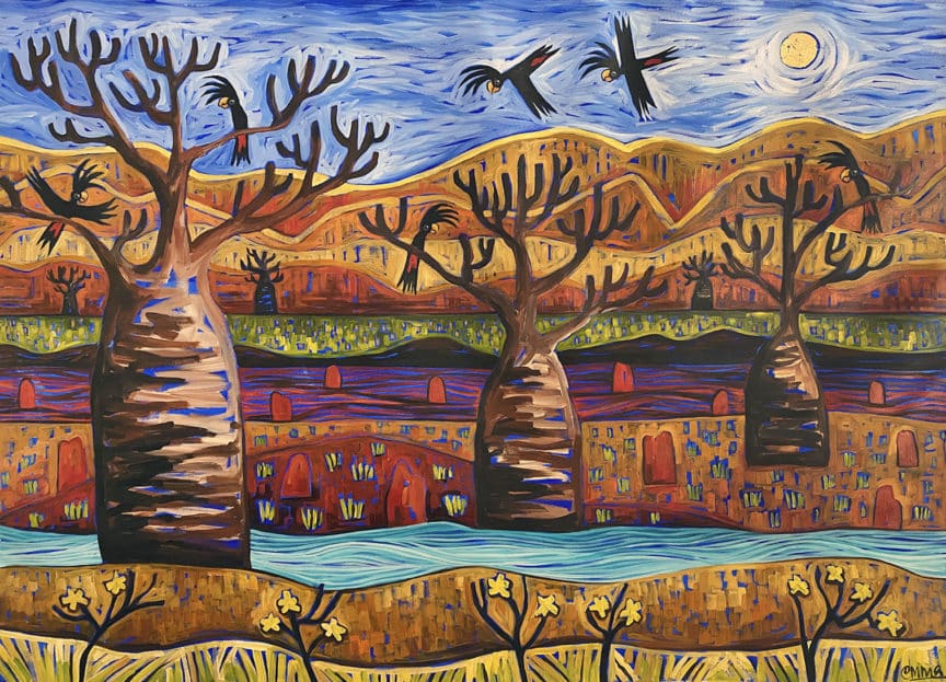 Full Moon Wetlands - Emma Blyth - Australian Made Art