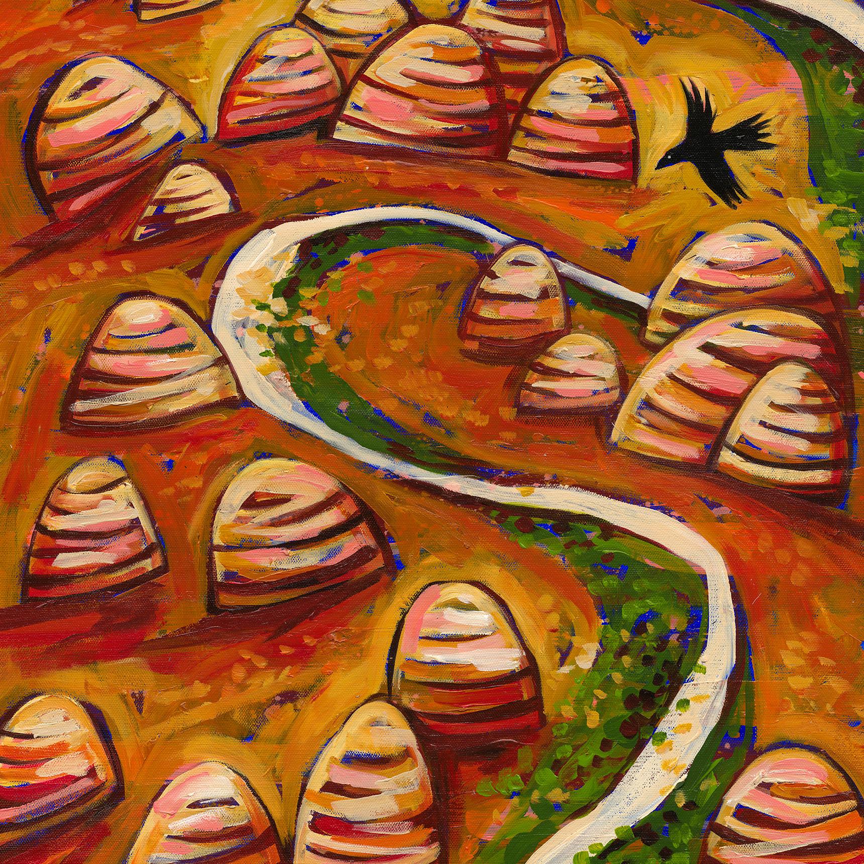Purnululu from Above Art Print 30cm - Emma Blyth - Australian Made Art